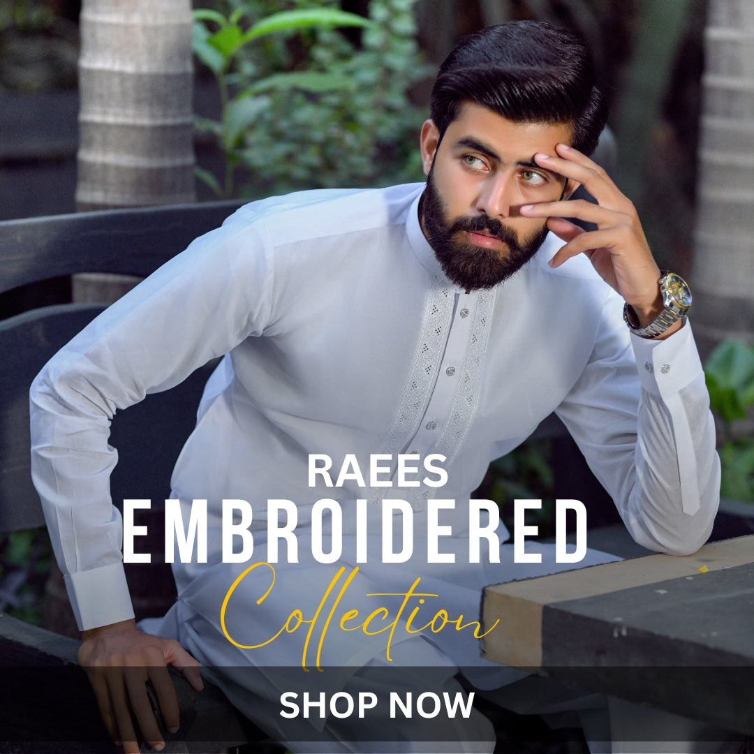 Raees Embroidered Collection: Premium Lawn Kurta & Cotton Shalwar ...